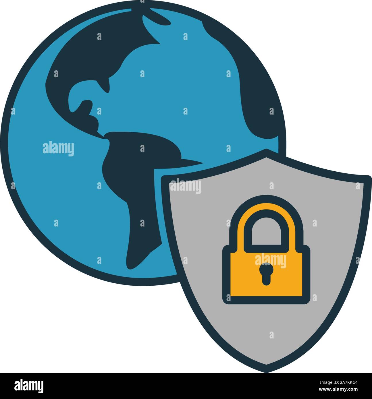 Global Security icon. Simple element from icons collection. Creative ...