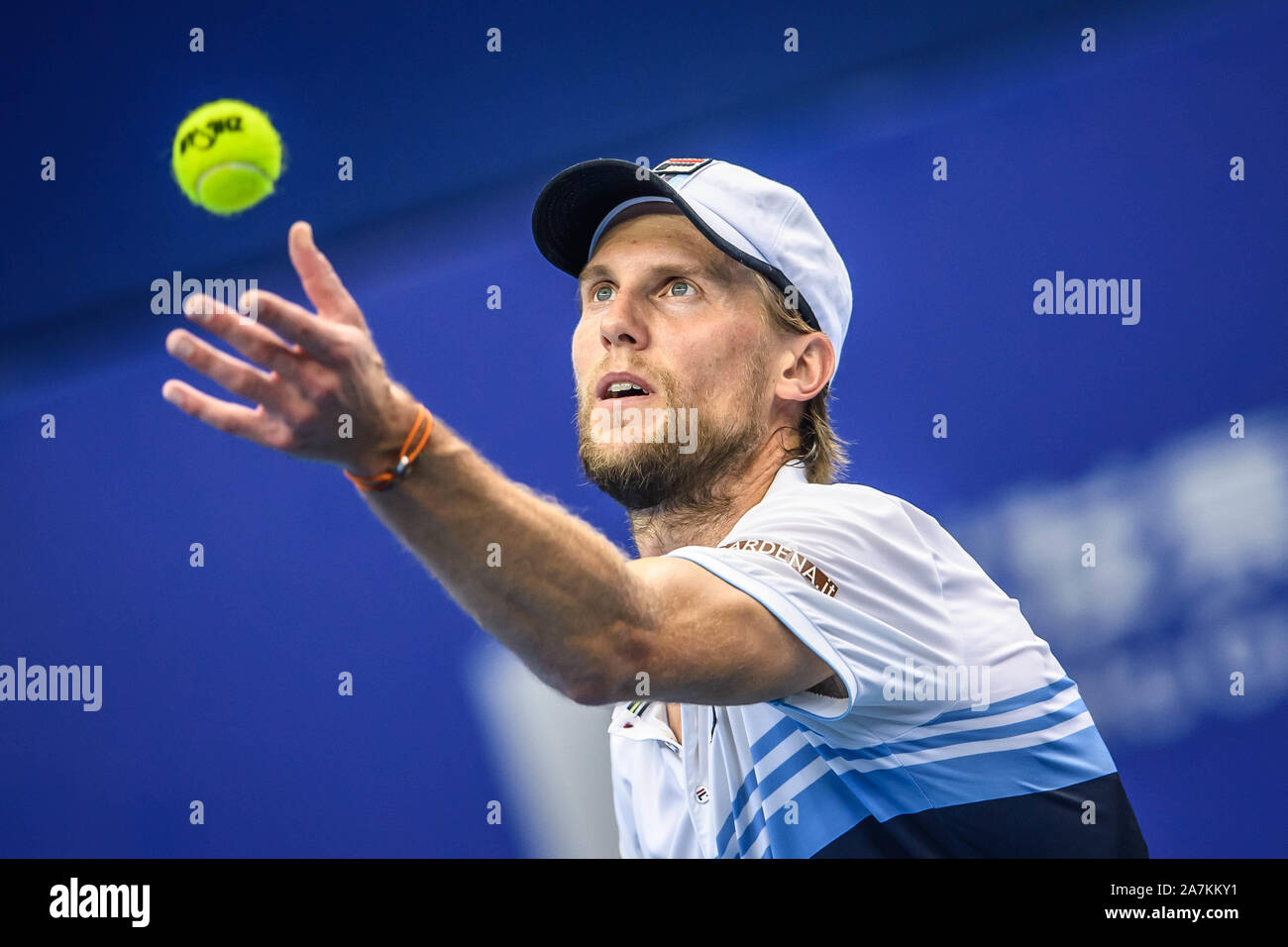 Italian professional tennis player Andreas Seppi competes against ...