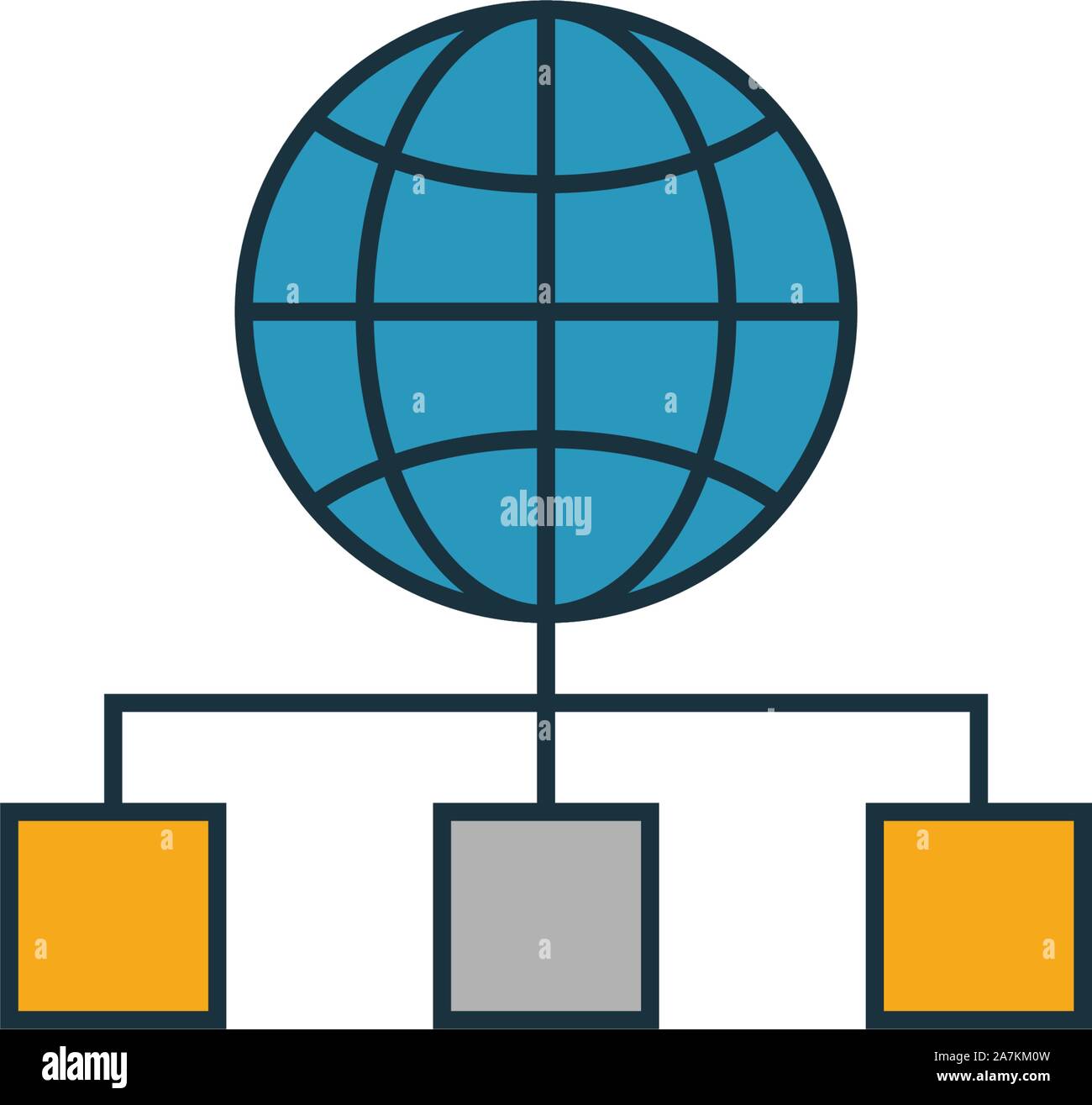 Global Network icon. Simple element from web development icons collection. Creative Global ...