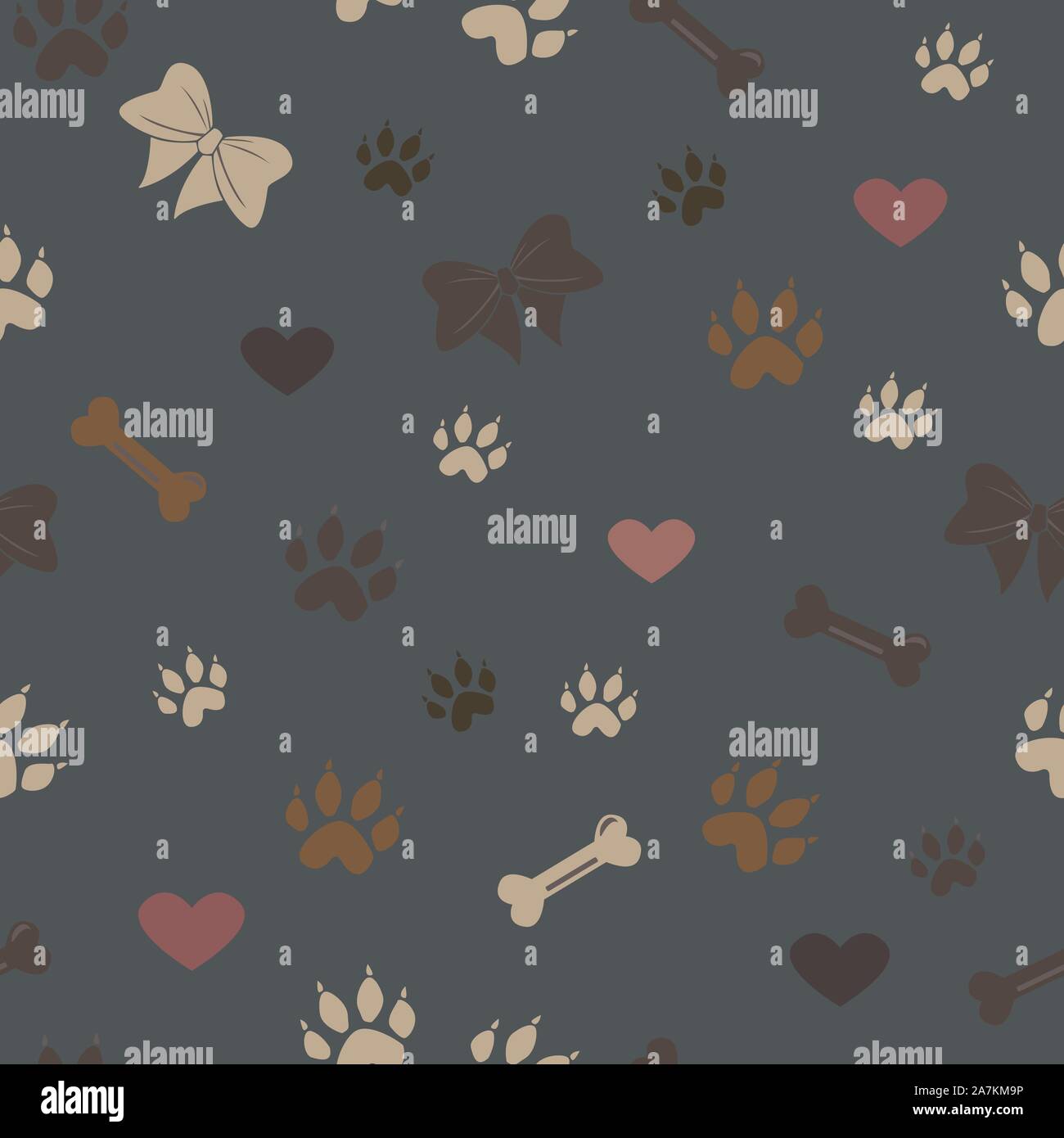 Seamless Dog Paw Pattern. Vector Illustration Stock Vector Image & Art ...