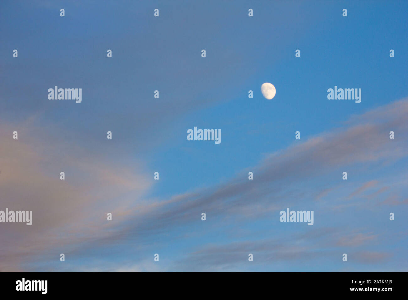 Daytime Moon and Clouds Stock Photo - Alamy