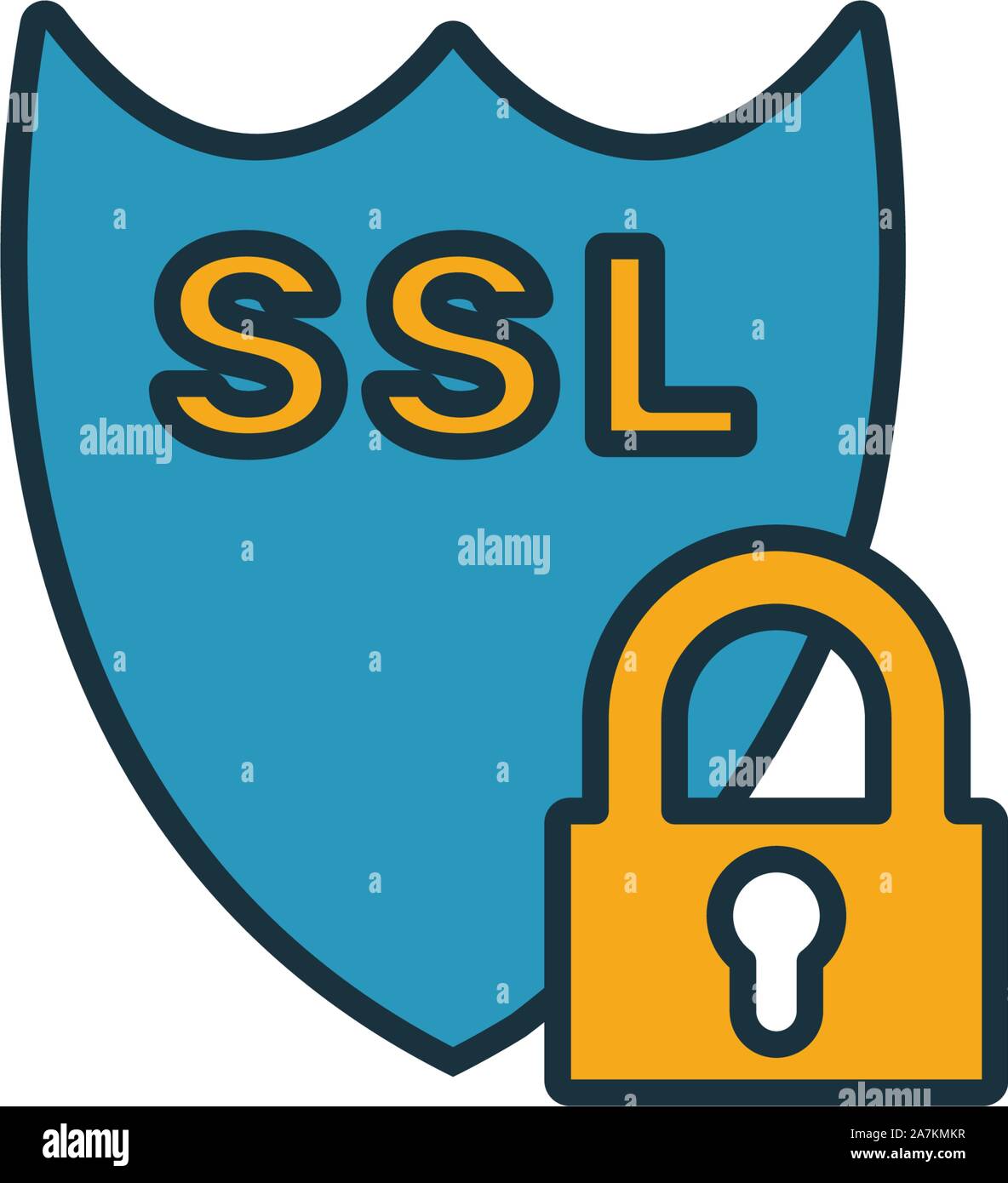 Ssl icon. Simple element from web hosting icons collection. Creative Ssl icon ui, ux, apps ...