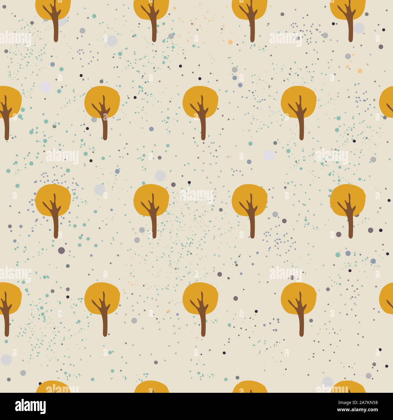 Hand Drawn Floral Seamless Pattern on subtle background. Vector ...