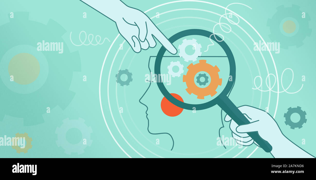 The psychological concept of human thinking, brain mechanics, complexes ...