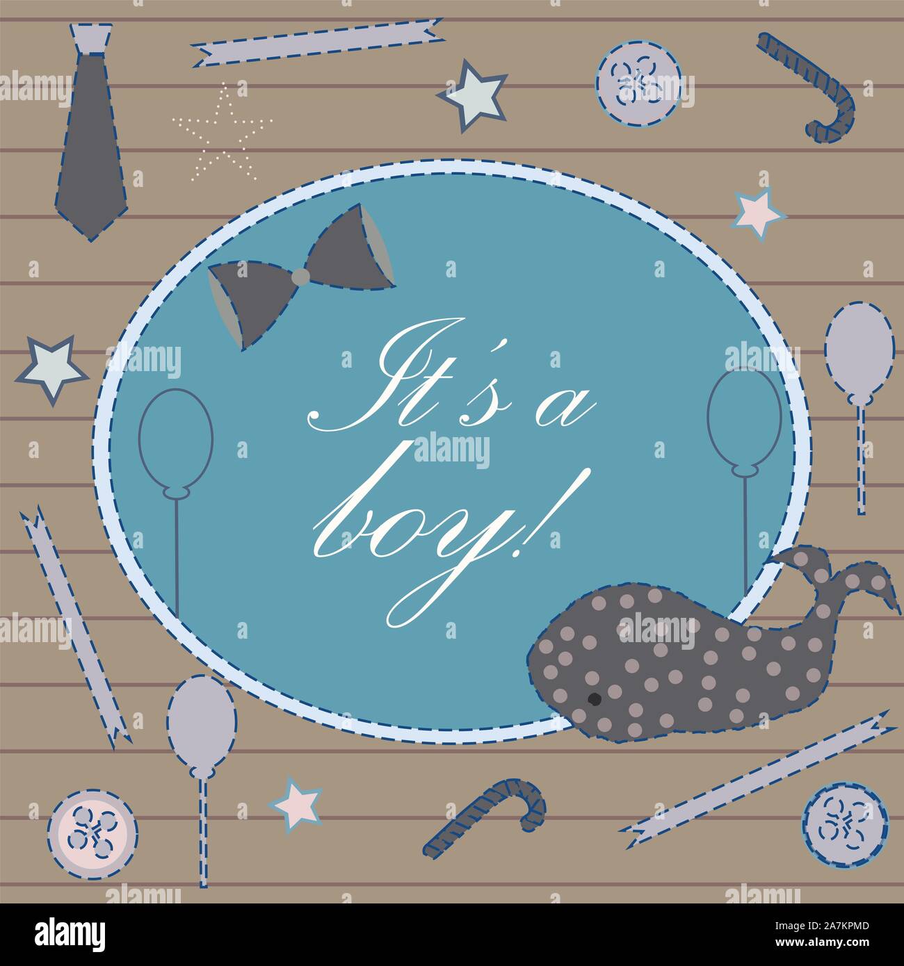 Creative Baby Shower Card. Vector Illustration Stock Vector Image & Art ...
