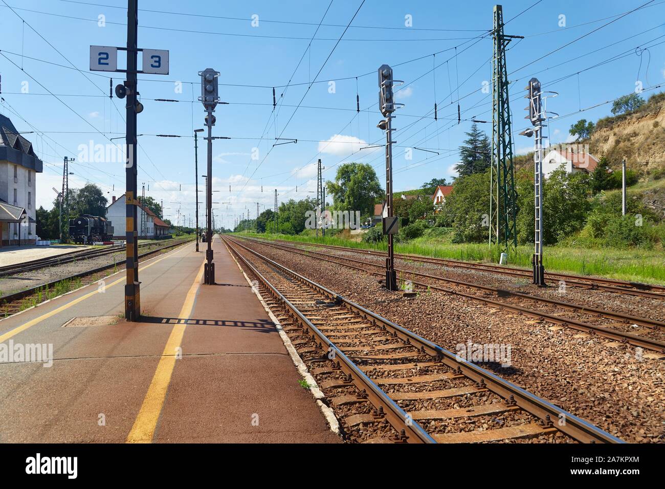 Railway Station Tracks Stock Photo - Alamy
