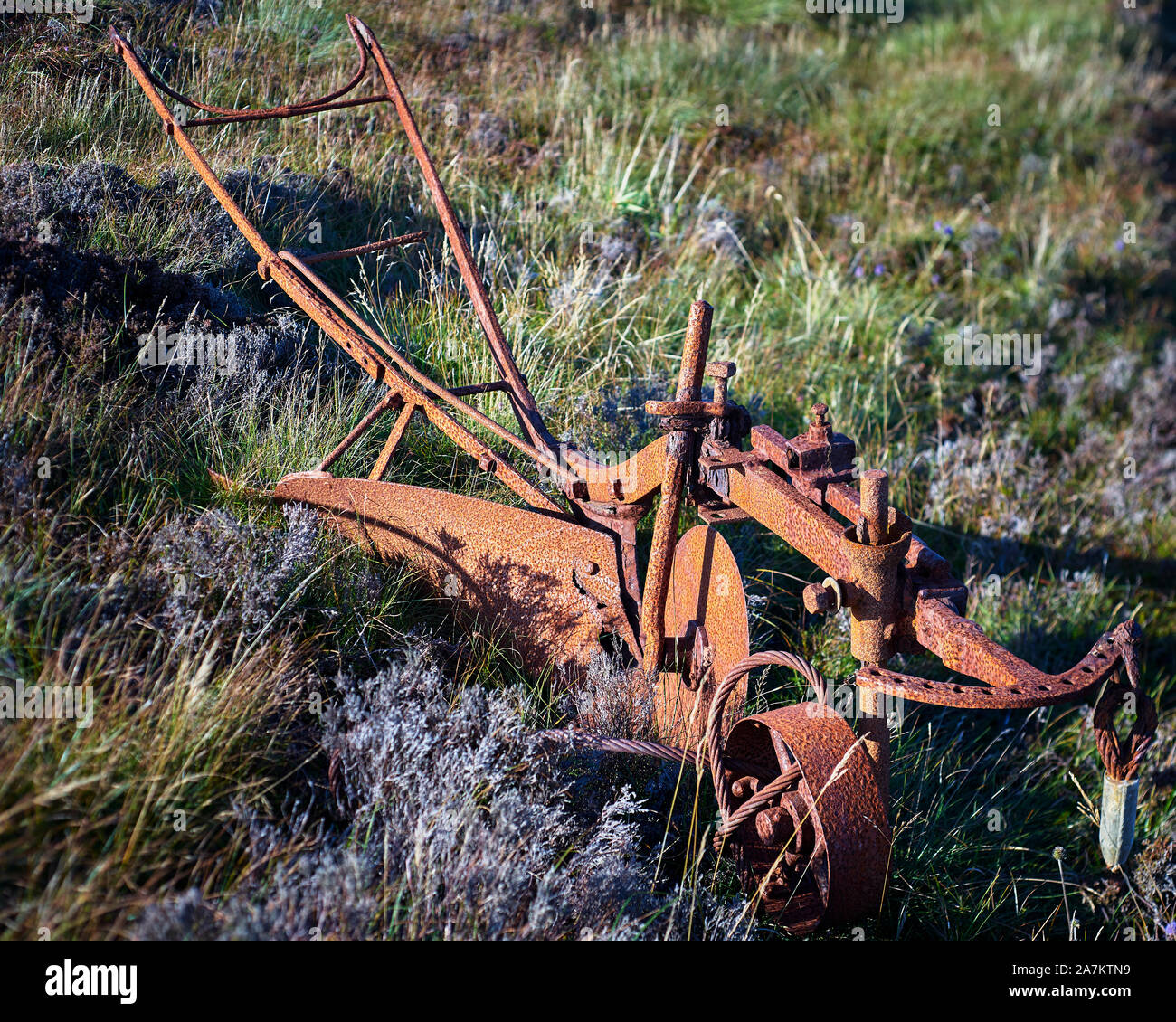 Old rusty horse-drawn plough, Duncansby Head, Caithness, Highland ...