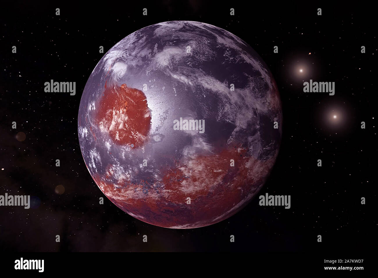 Planet Mars in the distant past. With the oceans. Elements of this ...