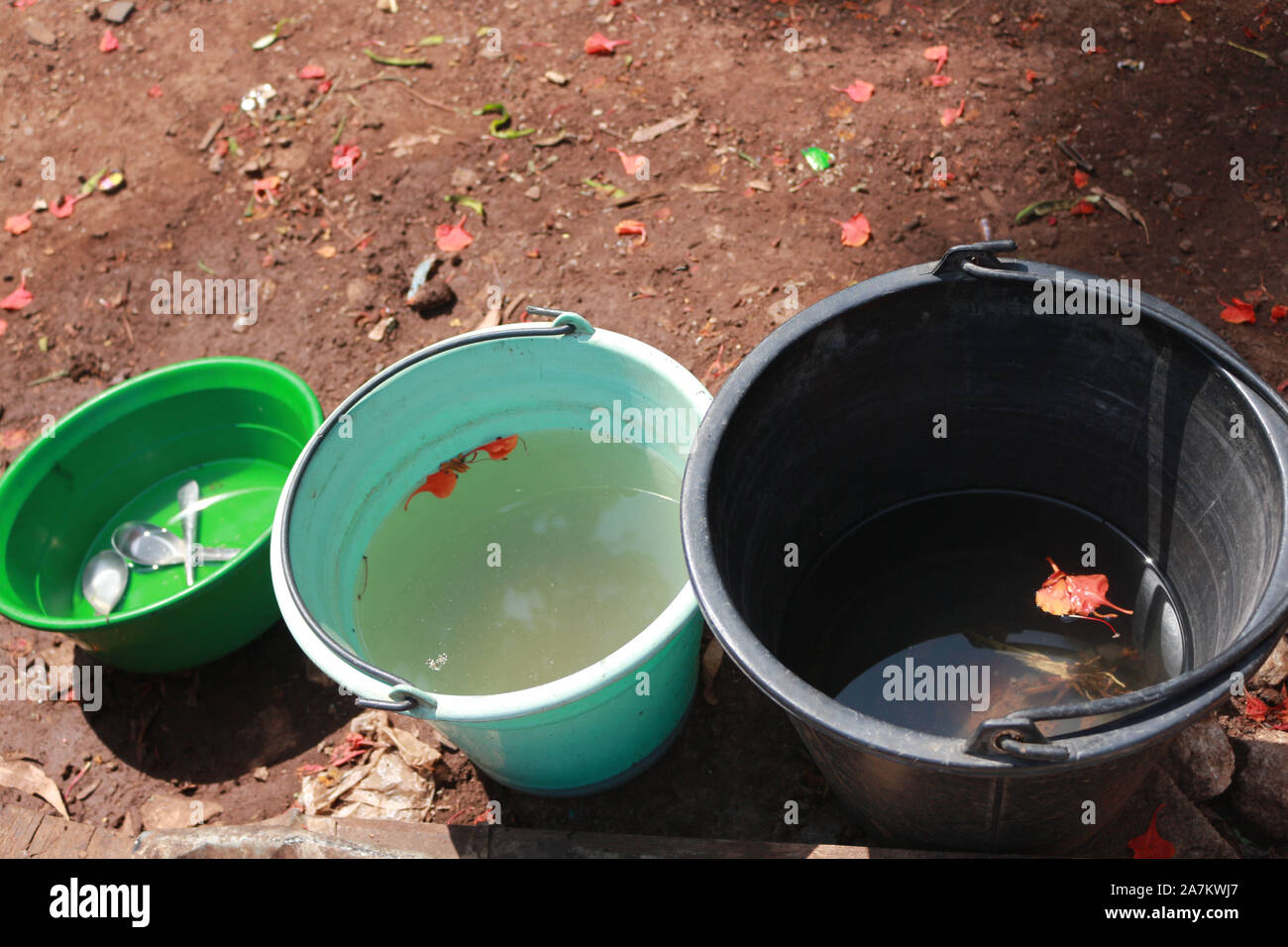 Picture of the tossed buckets reused by Danyan's mother in Shan state ...