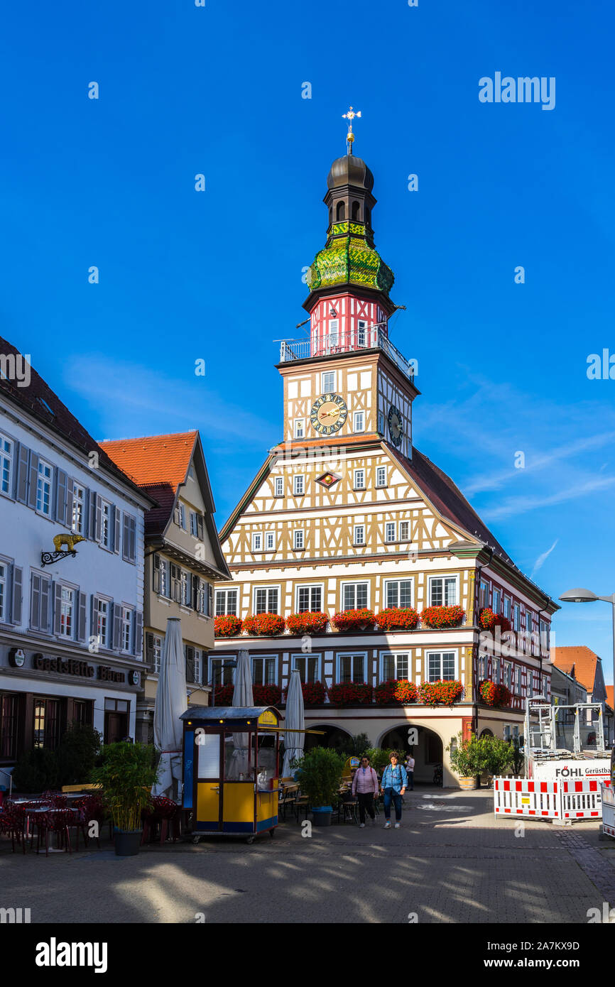 Kirchheim unter teck, Germany, October 11, 2019, Historical old town ...