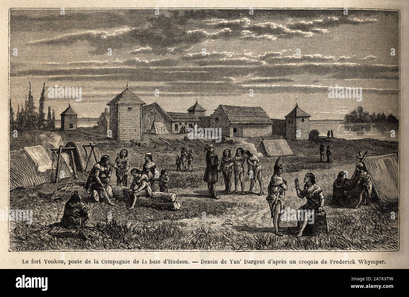 Le fort Youkon, dans le golfe de Norton ( Alaska), fonde en 1847 ...