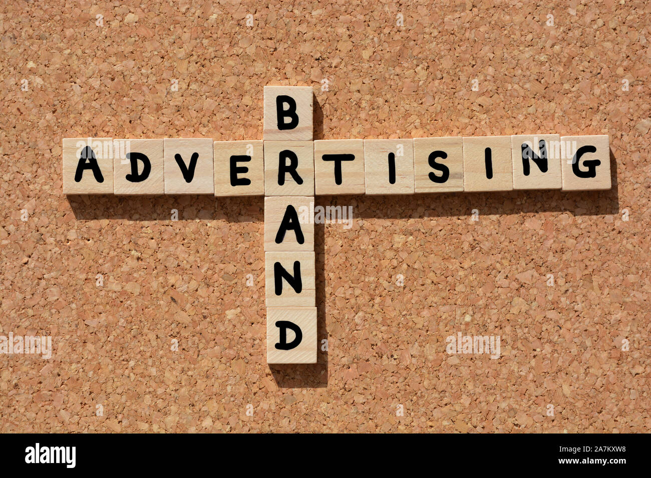 Brand, Advertising, words in 3d wooden alphabet letters in crossword ...