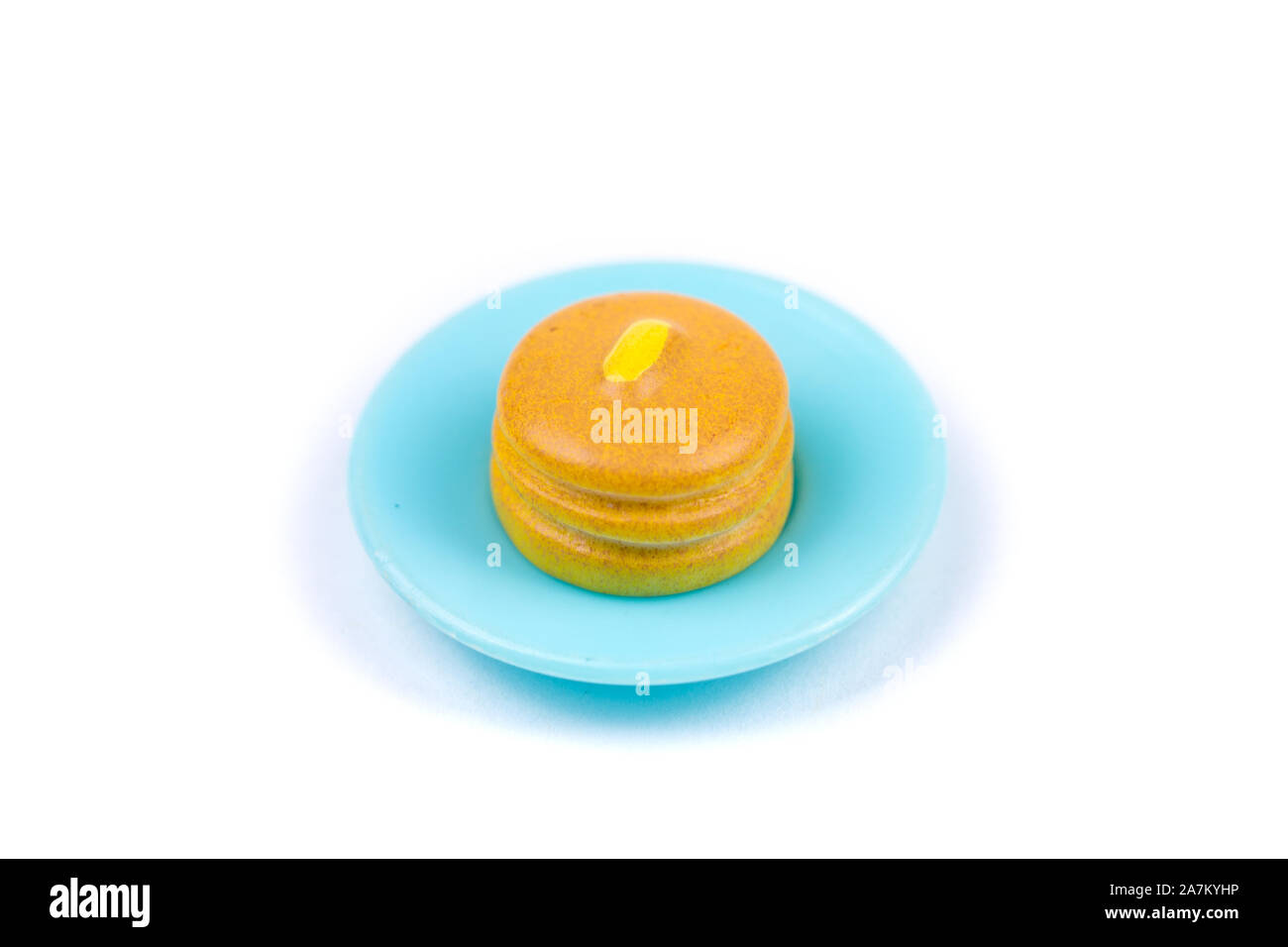 Childs toy plastic food molded 1/6th scale stack of pancakes on a plate ...