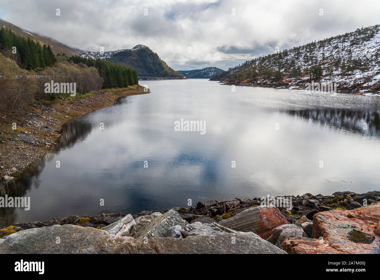 nature sceneries you meet on the way from Trondheim to Saebo, Norway ...