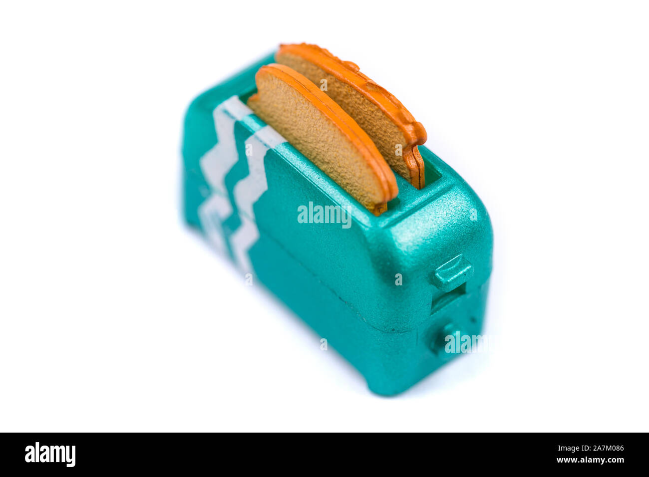 Childs toy plastic food molded 1/6th scale toast and toaster Stock ...
