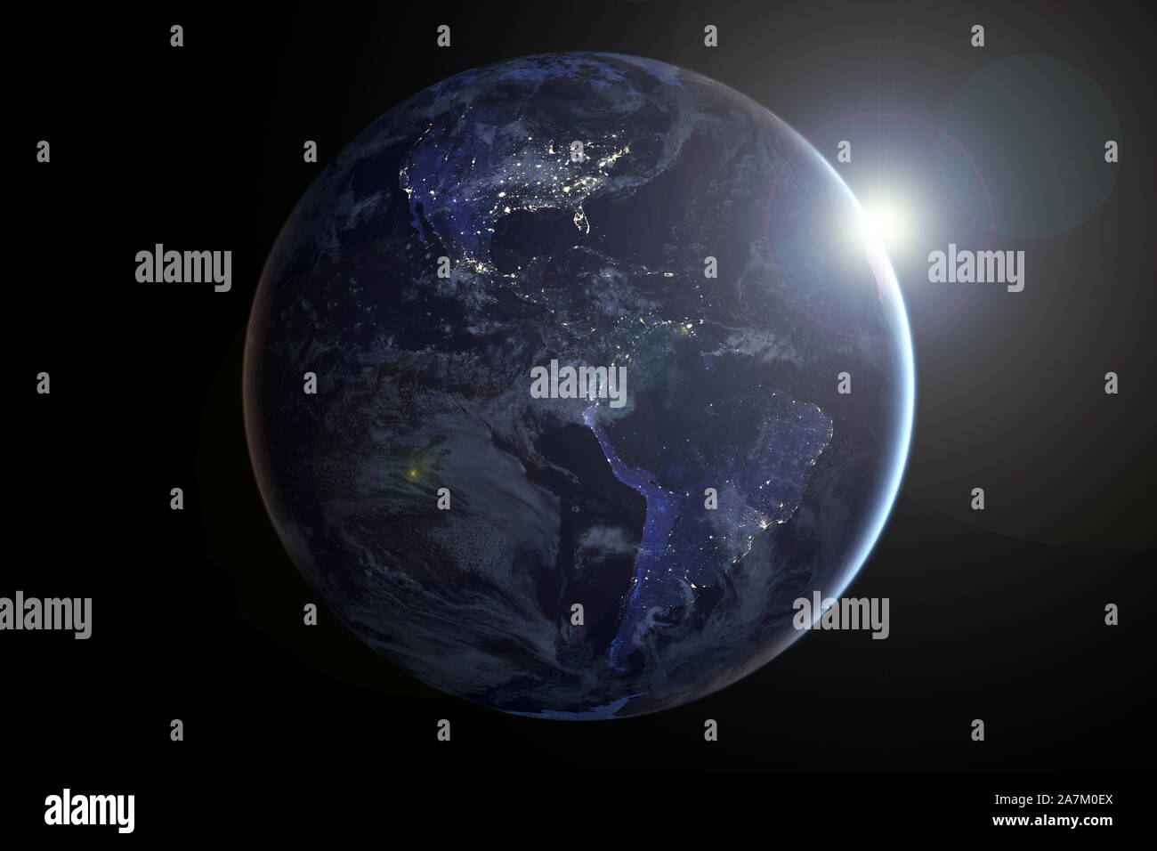 3d image planet earth shadow hi-res stock photography and images - Alamy