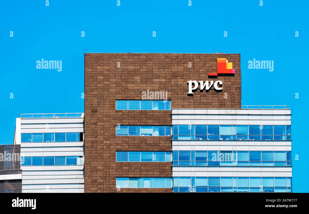 PWC building at Business district Glass office architecture Stock Photo ...