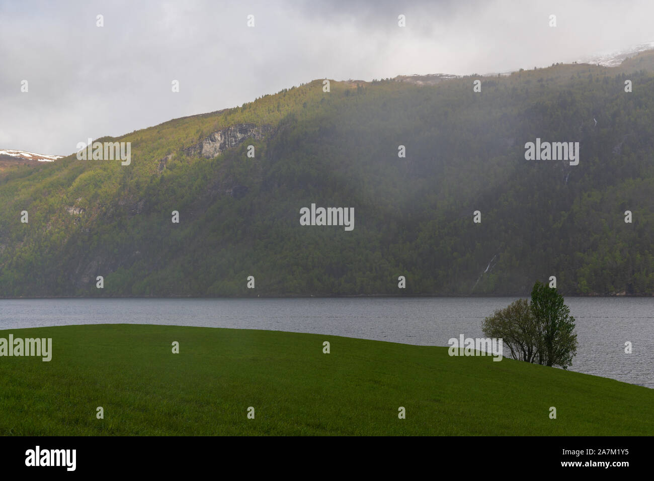 nature sceneries you meet on the way from Trondheim to Saebo, Norway ...