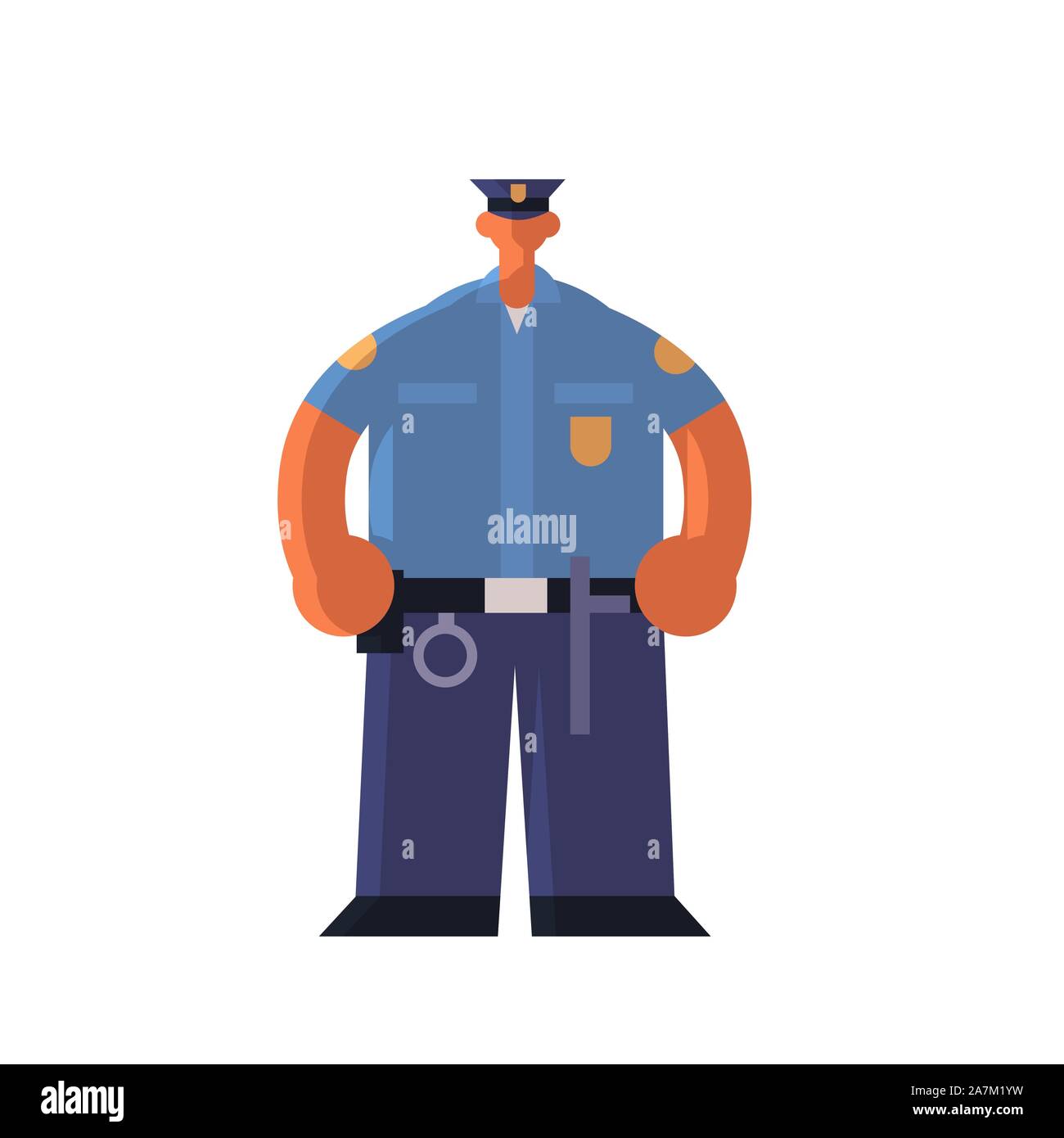 male police officer standing pose policeman in uniform security ...