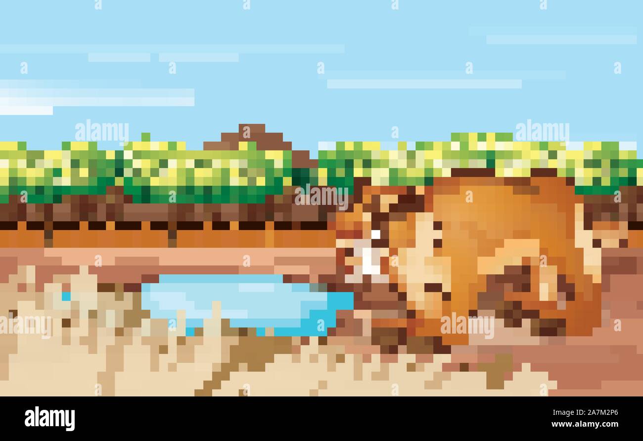 Scene with sabertooth in the park illustration Stock Vector Image & Art ...