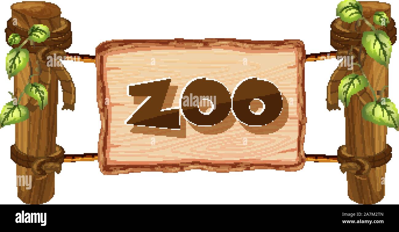 Zoo sign on white background illustration Stock Vector Image & Art - Alamy