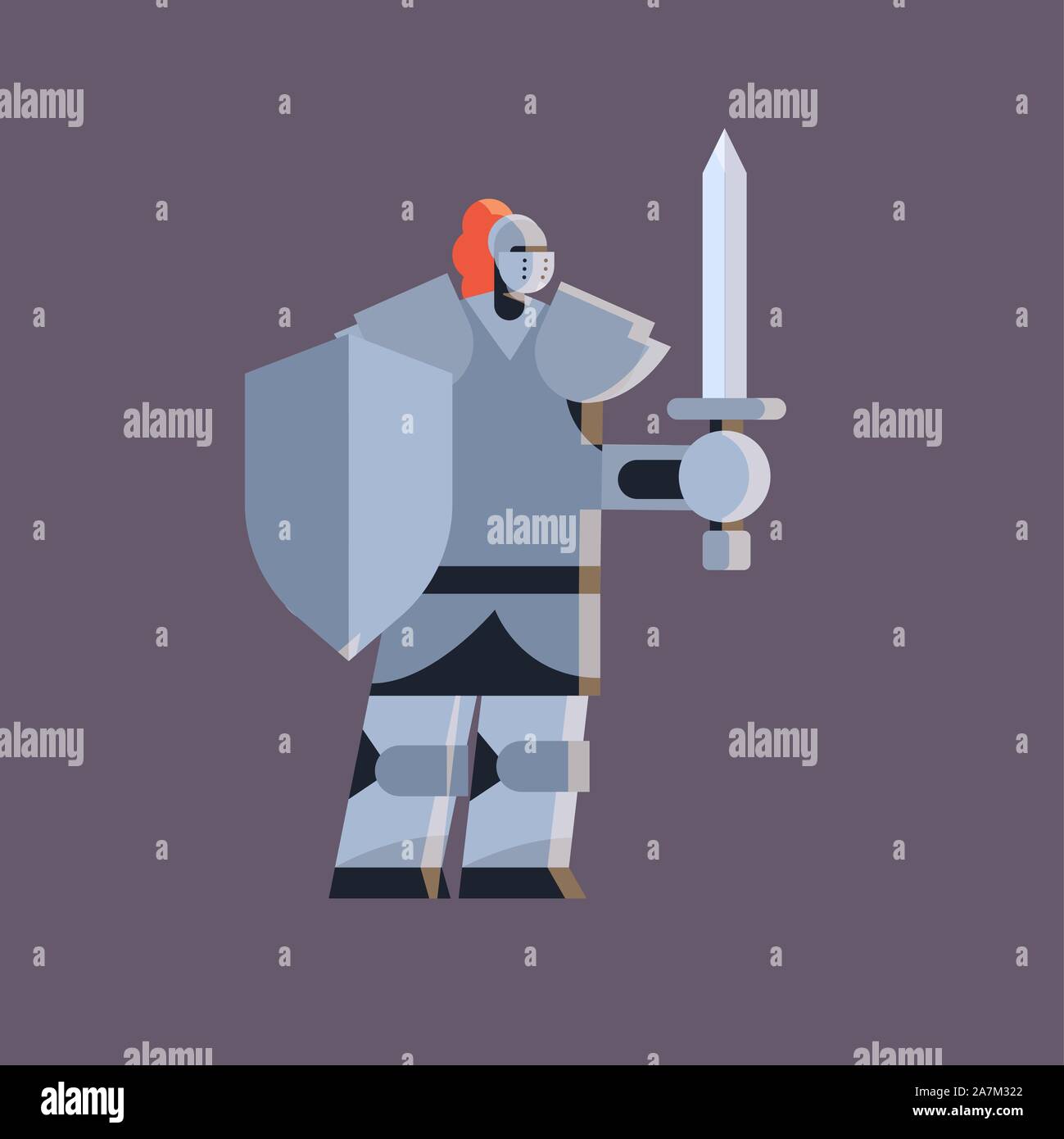 cute guy wearing knight costume man holding shield and sword happy ...