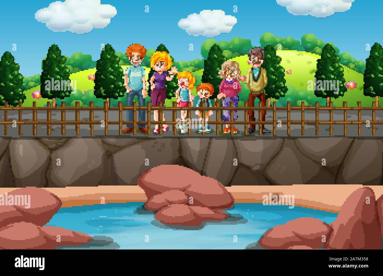 Scene with people at the park illustration Stock Vector Image & Art - Alamy