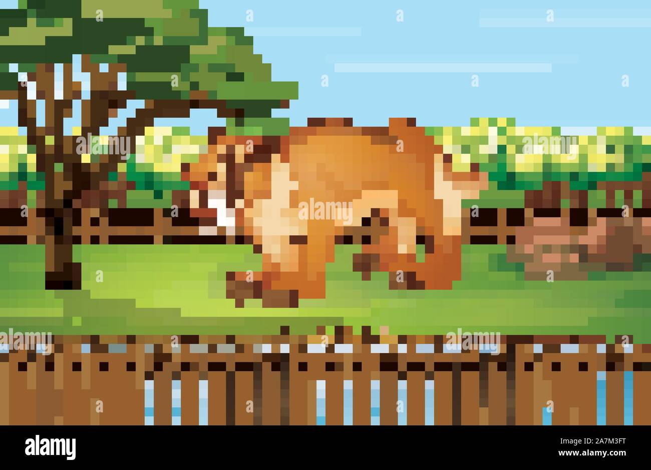 Scene with sabertooth in the park illustration Stock Vector Image & Art ...