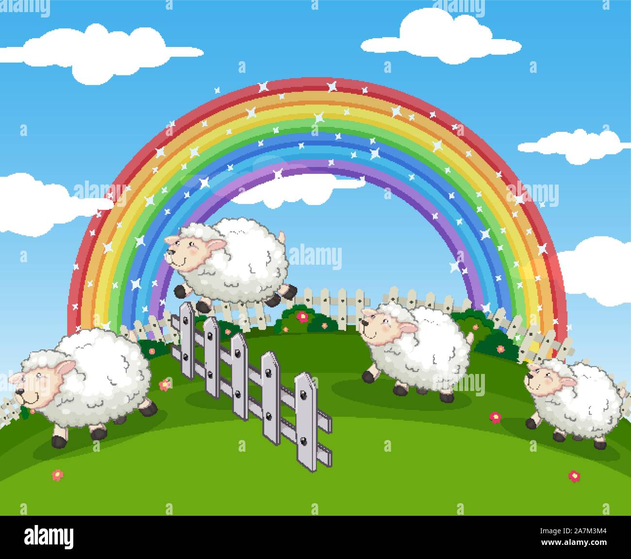 Rainbow farms Stock Vector Images - Alamy