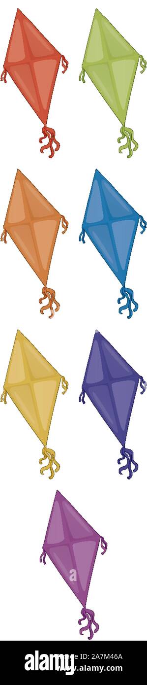 Isolated set of colorful kites illustration Stock Vector Image & Art ...