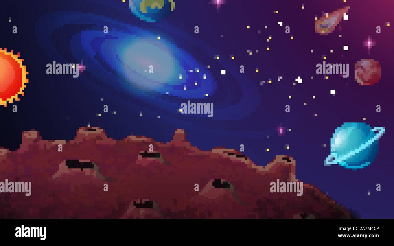 Solar system planet scene illustration Stock Vector Image & Art - Alamy