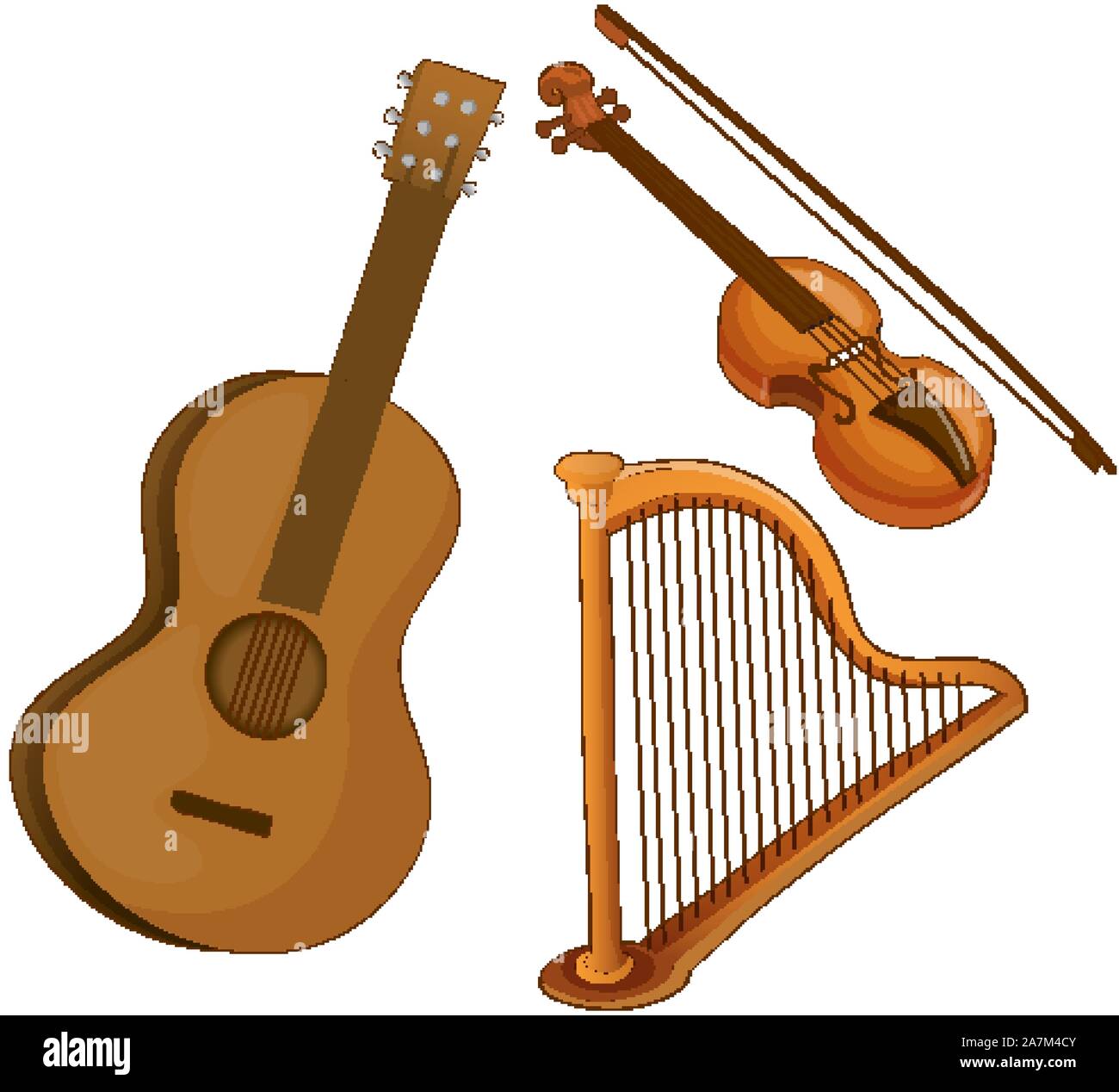 Isolated set of instruments on white background illustration Stock ...
