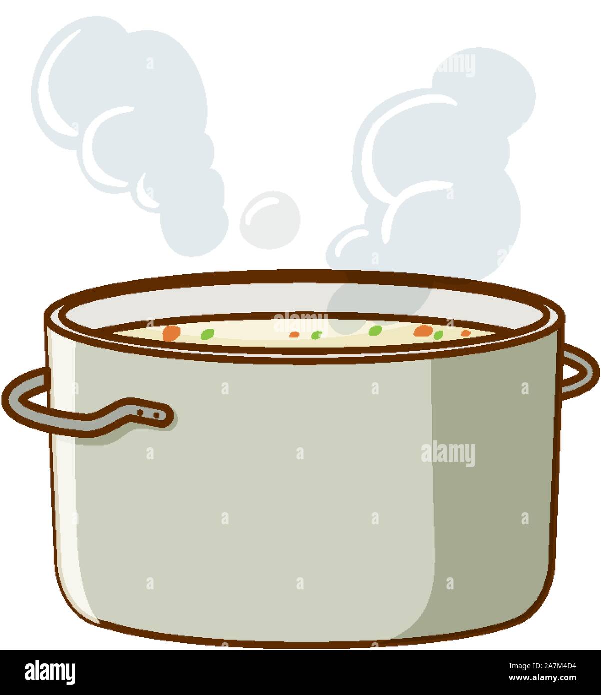 Soup in pot on white background illustration Stock Vector Image & Art ...