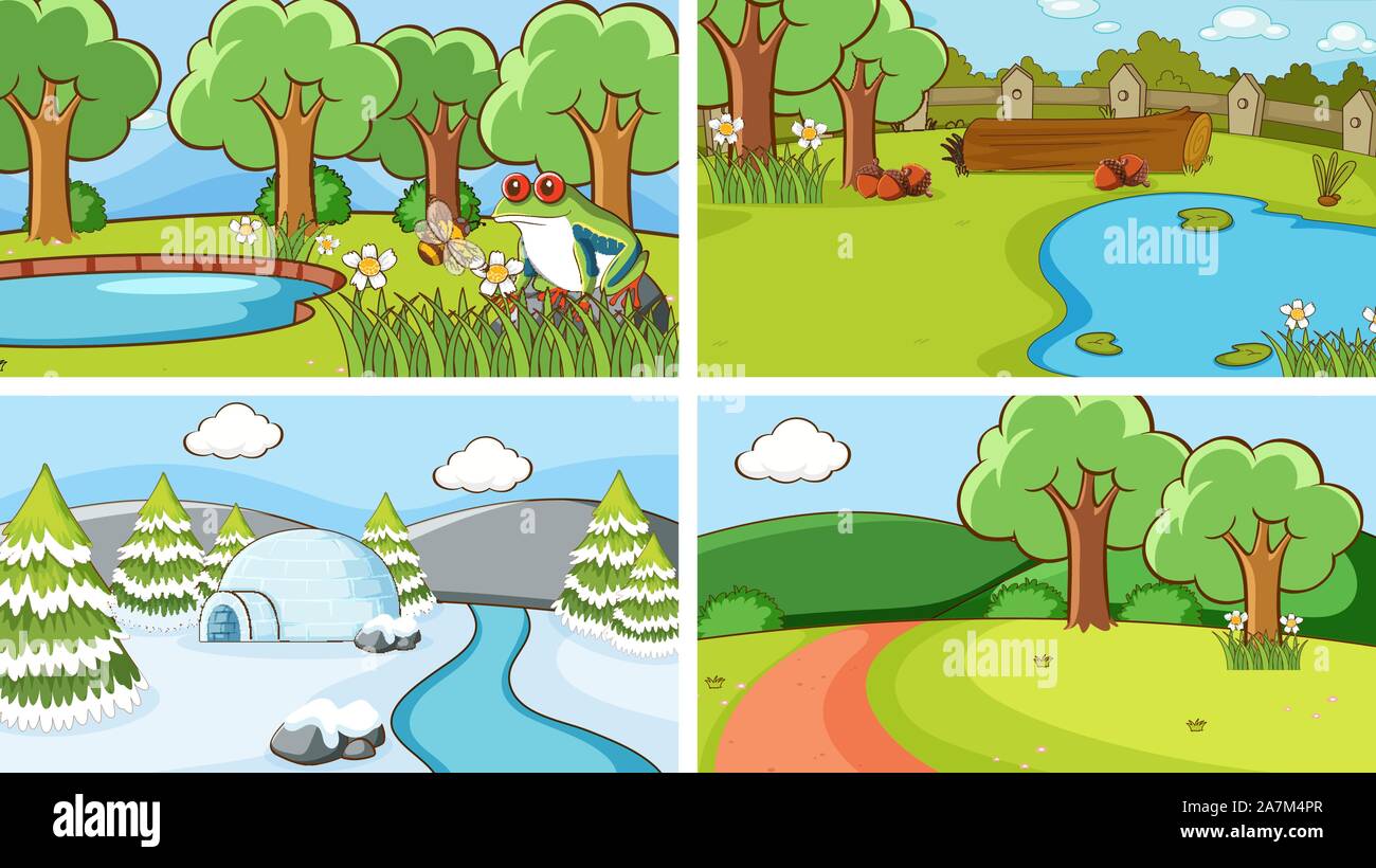 Background scenes of animals in the wild illustration Stock Vector ...