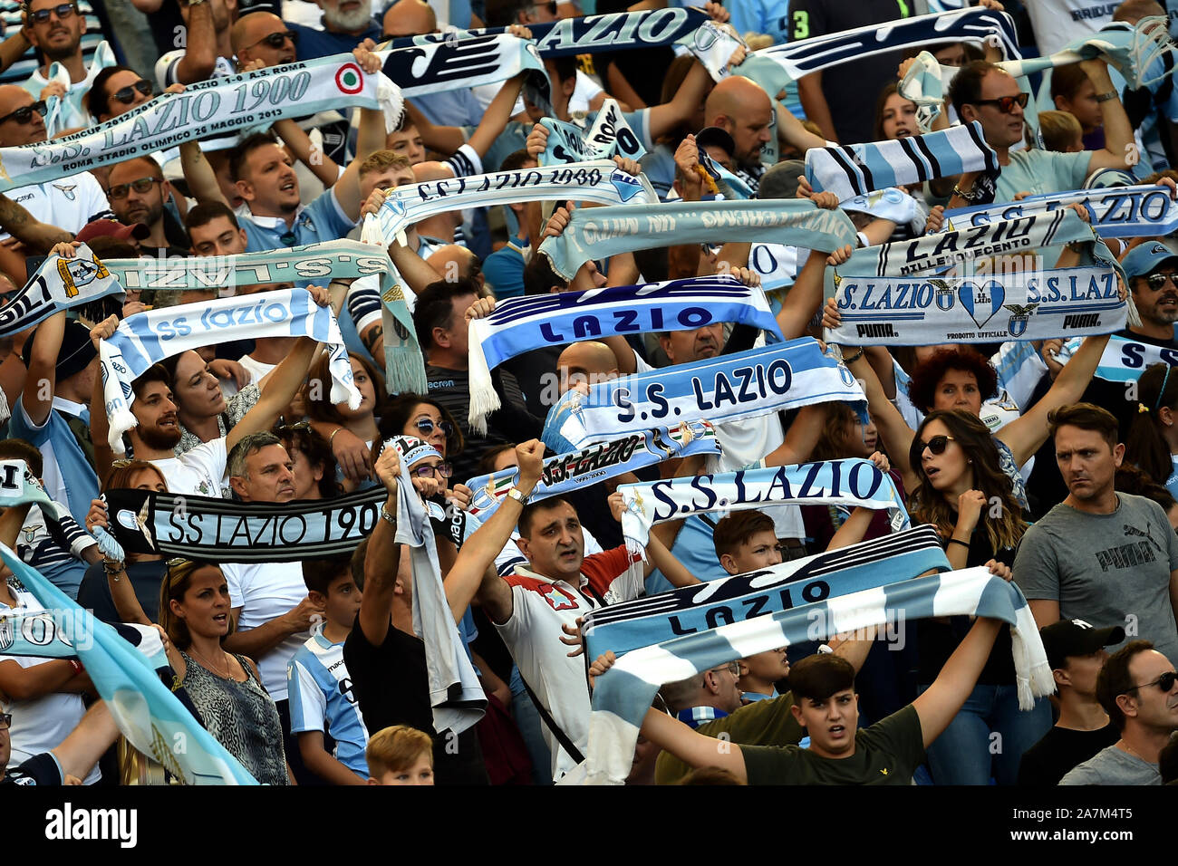 Lazio fans cheer on Roma 29-9-2019 Stadio Olimpico Football Serie A ...