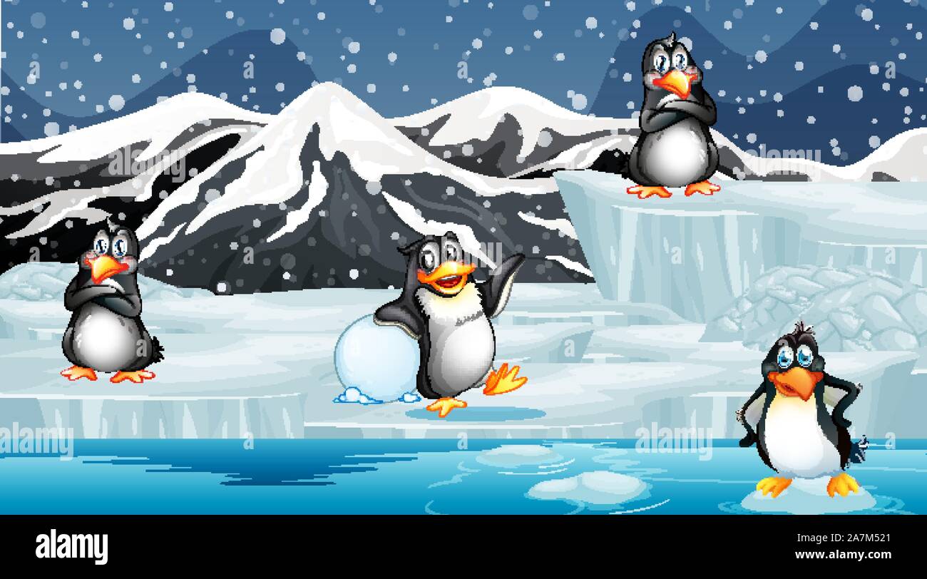 Four penguins Stock Vector Images - Alamy
