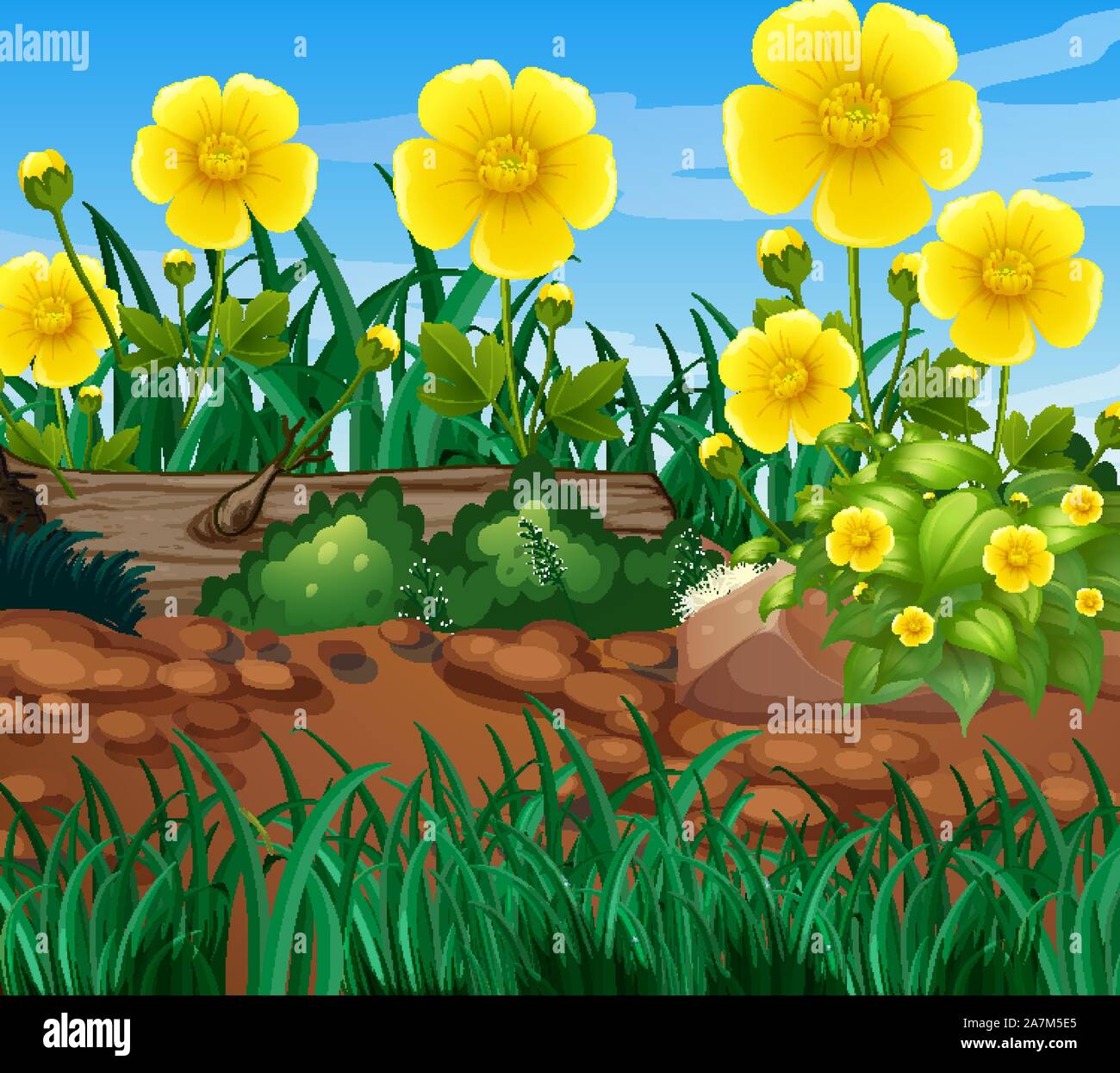 Background scene with nature theme illustration Stock Vector Image ...