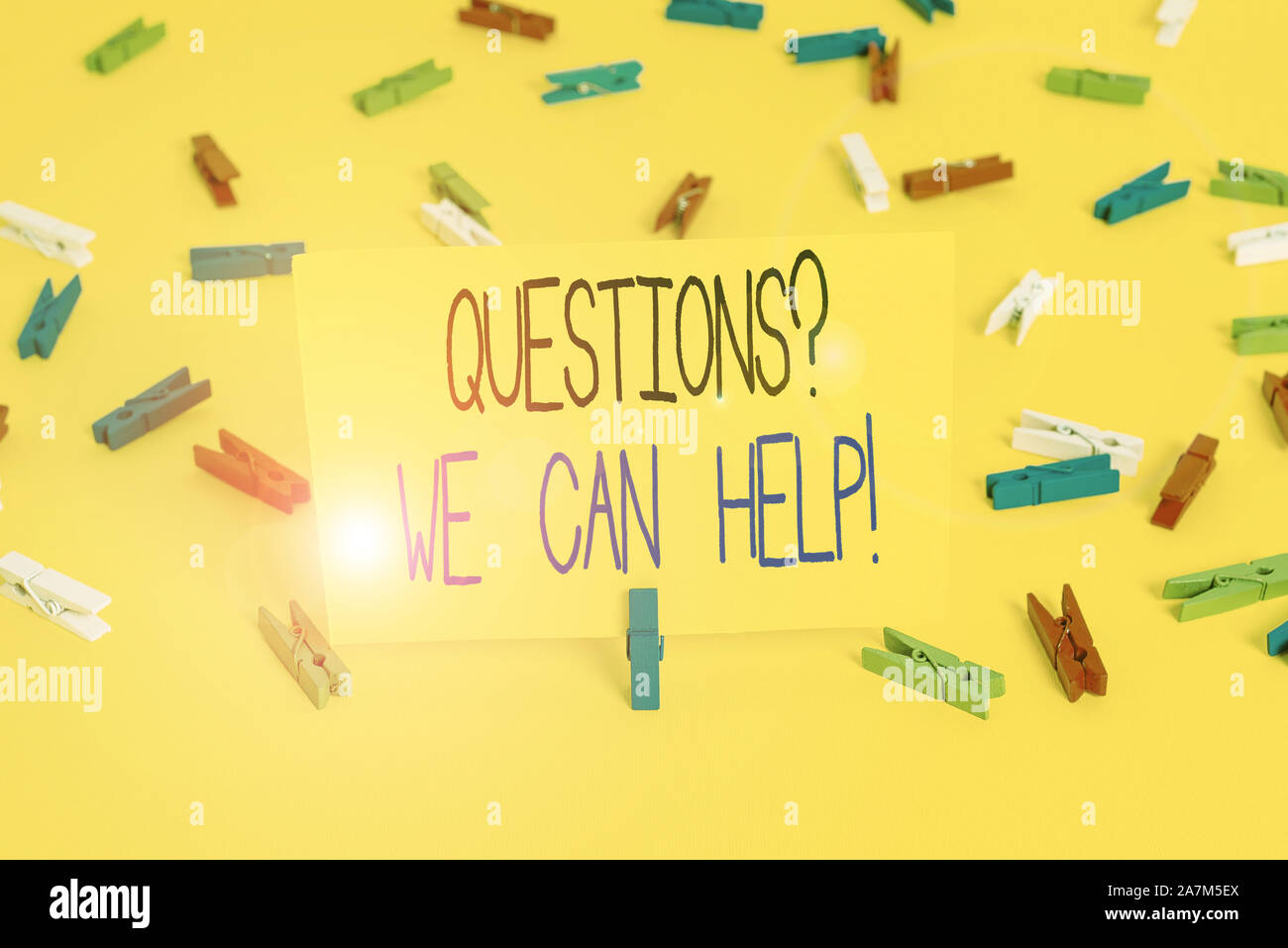 Text sign showing Questionsquestion We Can Help. Business photo text ...