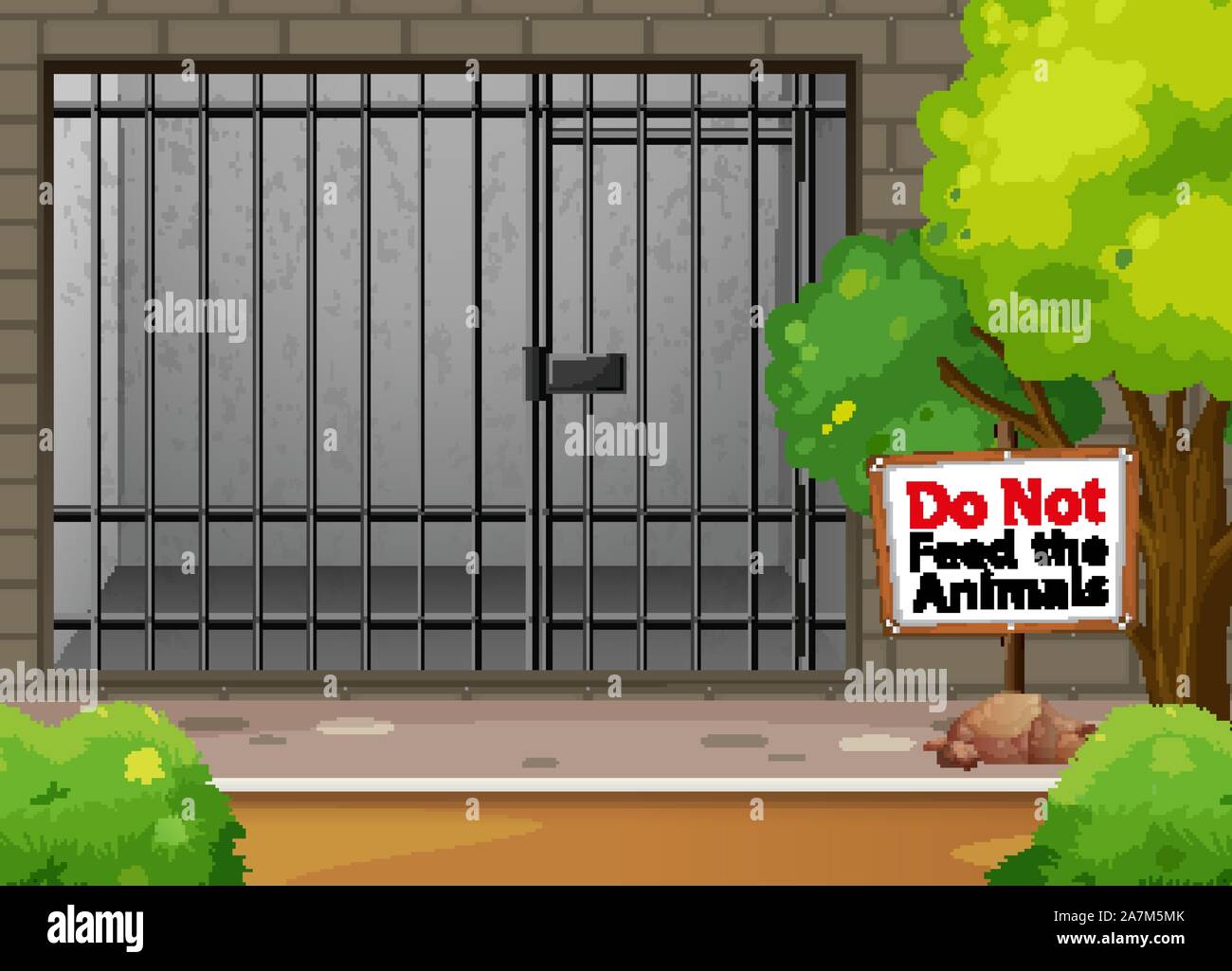 Big cage for animal at the zoo illustration Stock Vector Image & Art ...