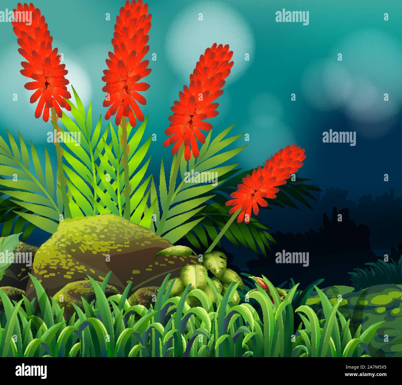 Background scene with nature theme illustration Stock Vector Image ...