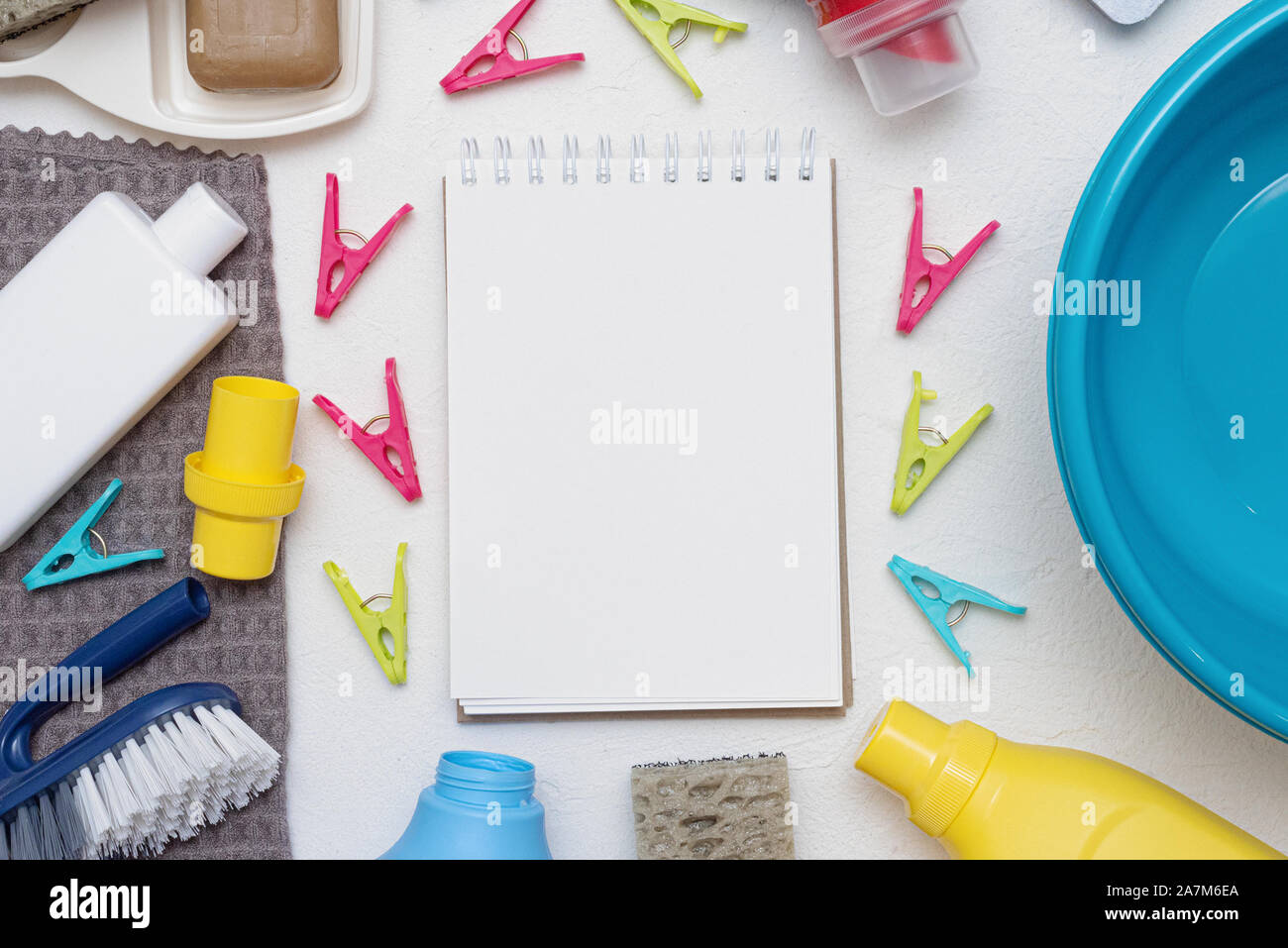 Hand wash tips. Household to do list mockup. Washing accessories flat ...