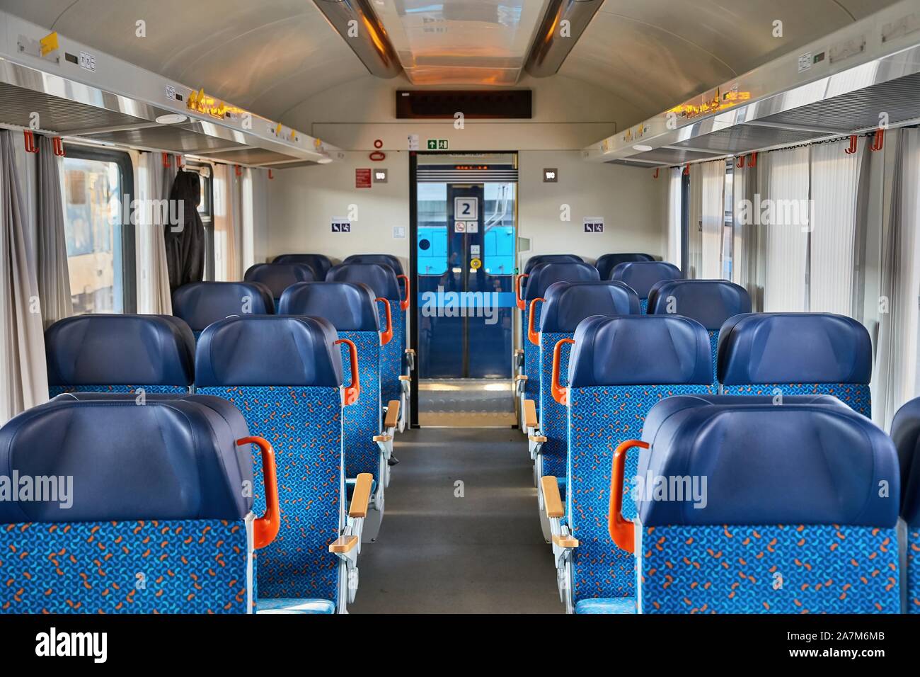 Passenger Train interior Stock Photo - Alamy