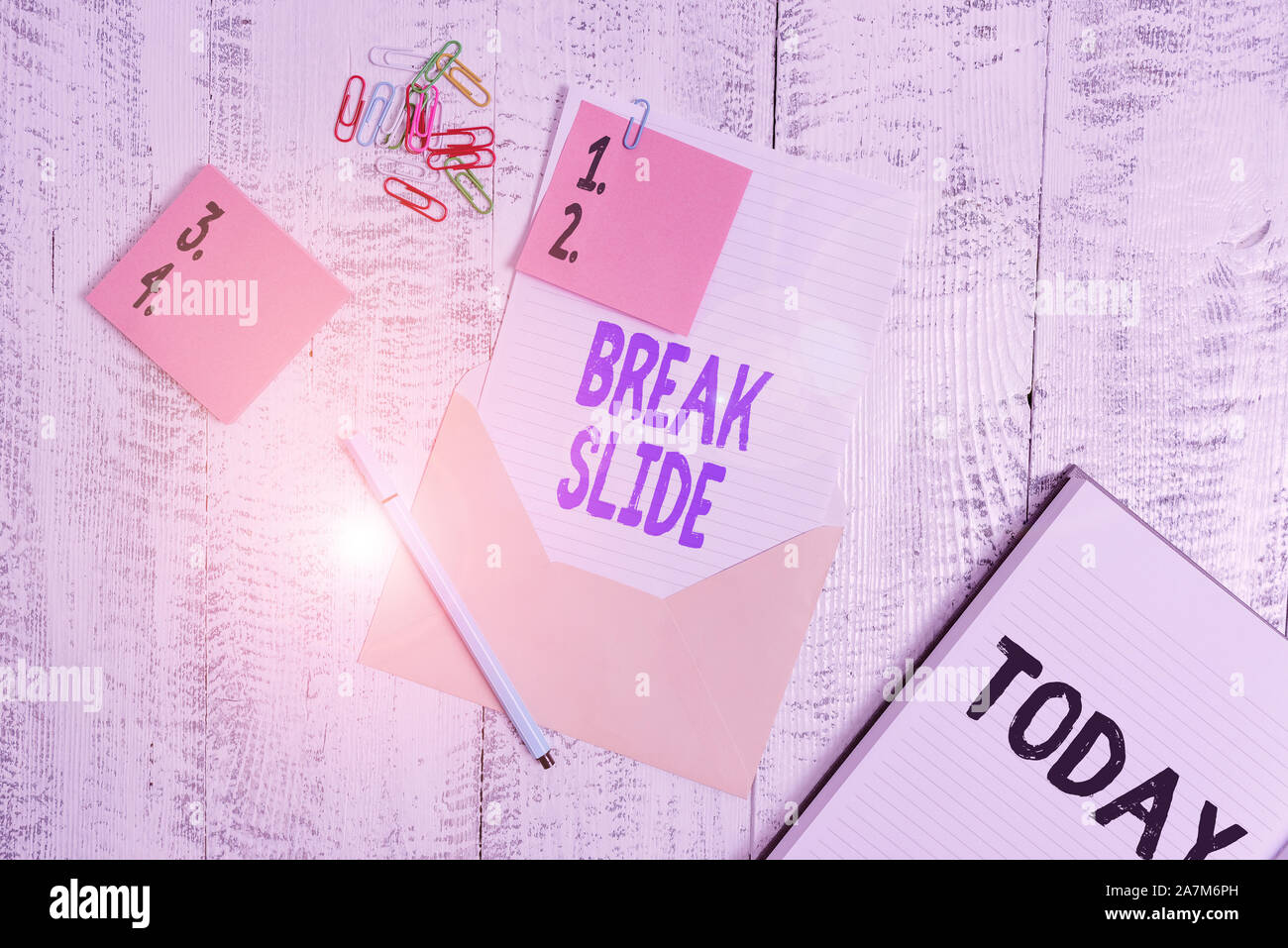 Word writing text Break Slide. Business photo showcasing a good cover ...