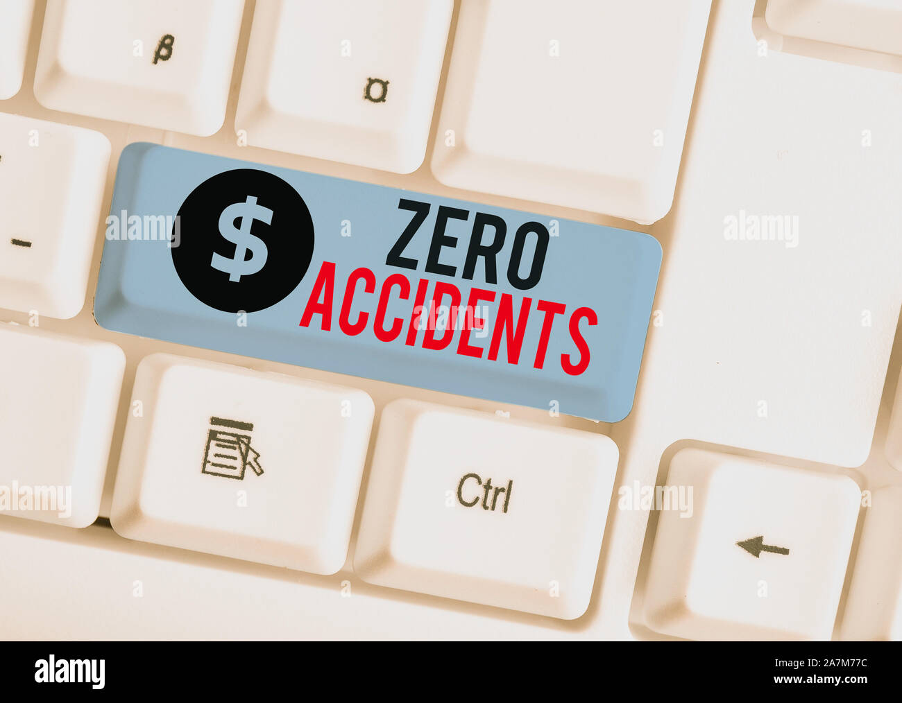 Writing note showing Zero Accidents. Business concept for important ...