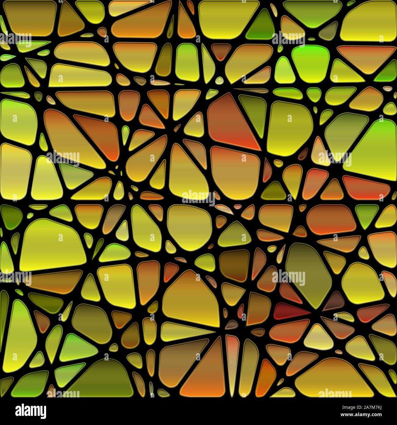 abstract vector stained-glass mosaic background - brown and green Stock ...
