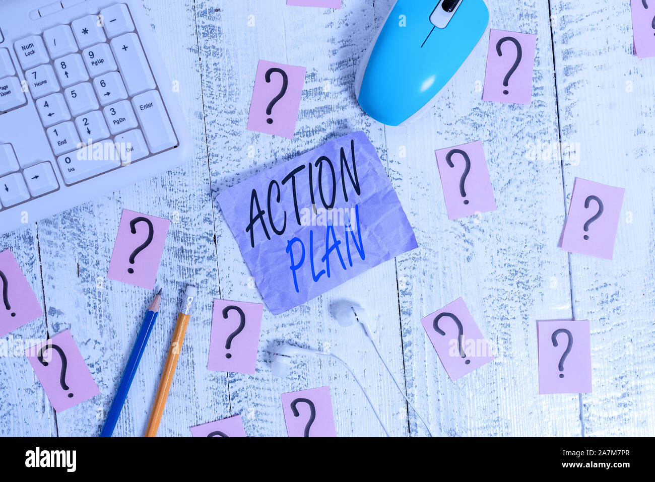 Writing note showing Action Plan. Business concept for detailed plan ...