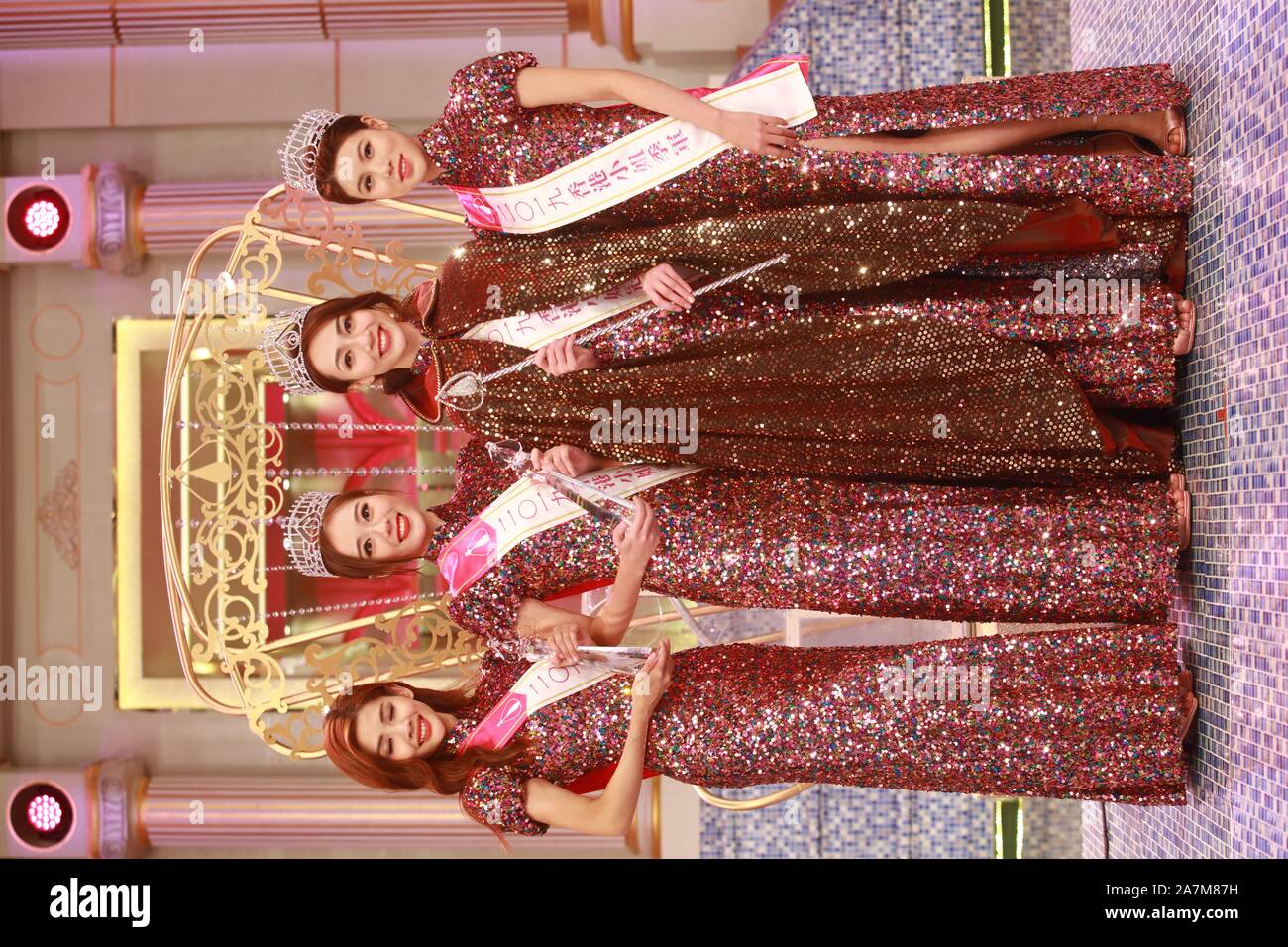 (From left) Miss Friendship Blossom Chan, first runner-up Fei Wong ...