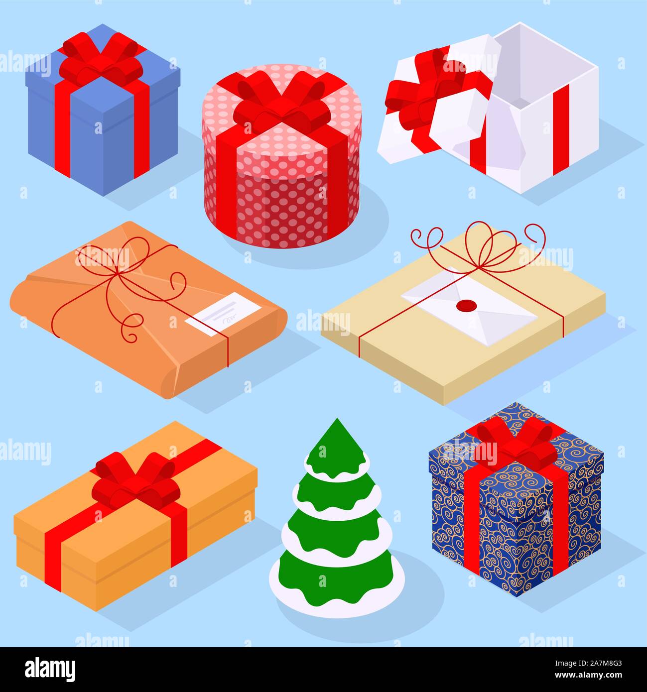 Set boxes christmas gifts Stock Vector Images - Alamy