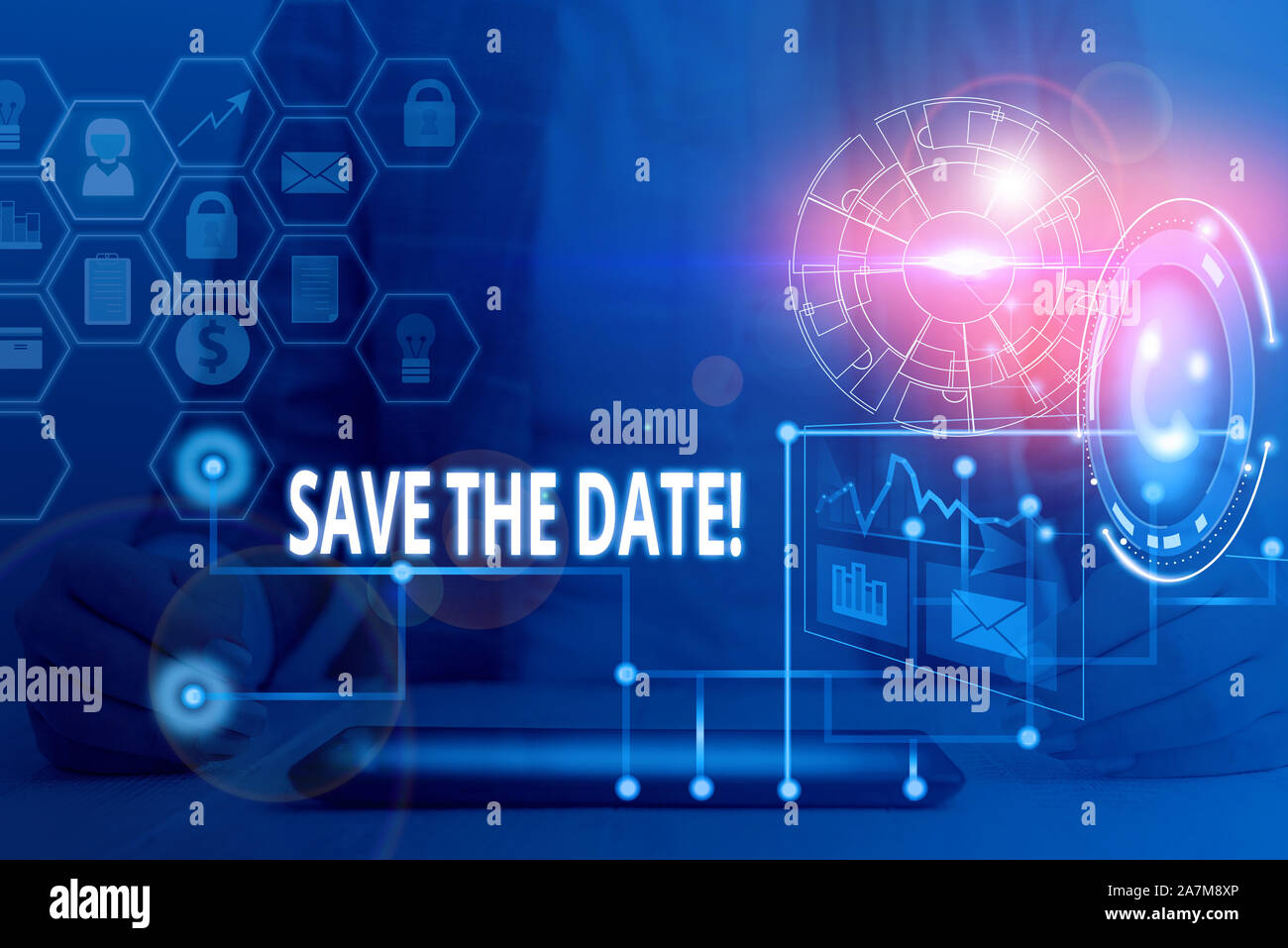 Conceptual hand writing showing Save The Date. Concept meaning reserve ...