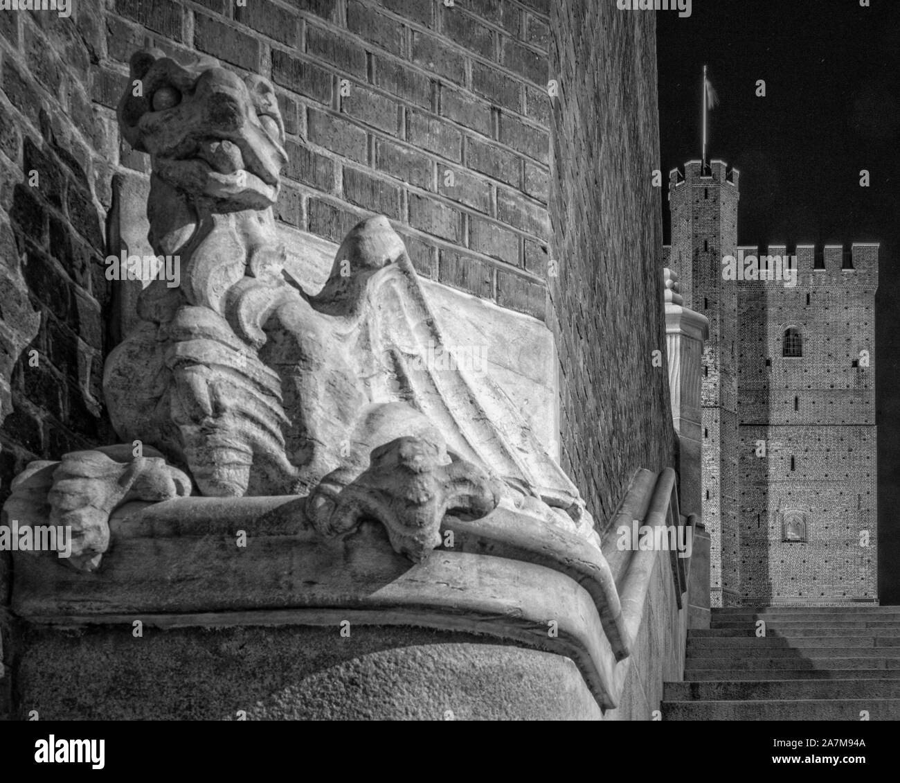 The stairs and terrace that lead up to the medieval keep called karnan ...